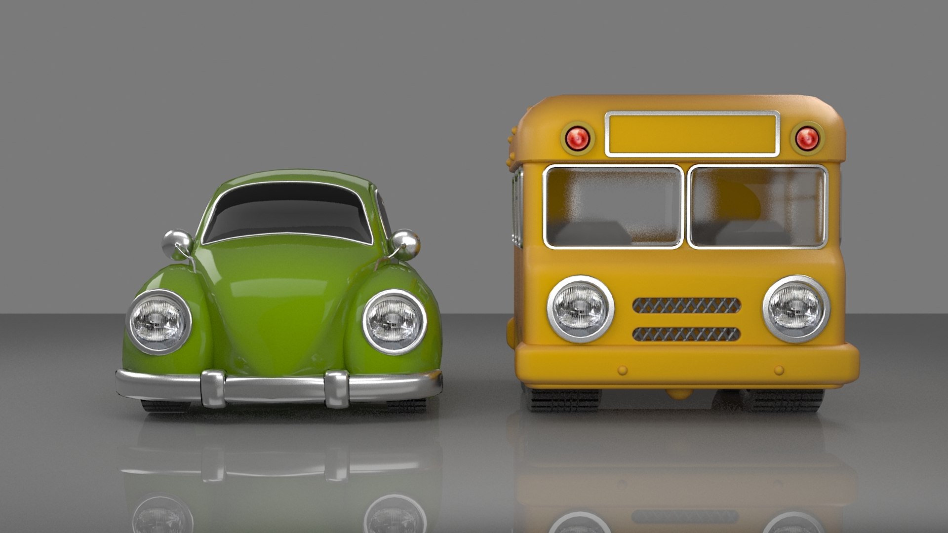 Cartoon car bus mini model - TurboSquid 1457024