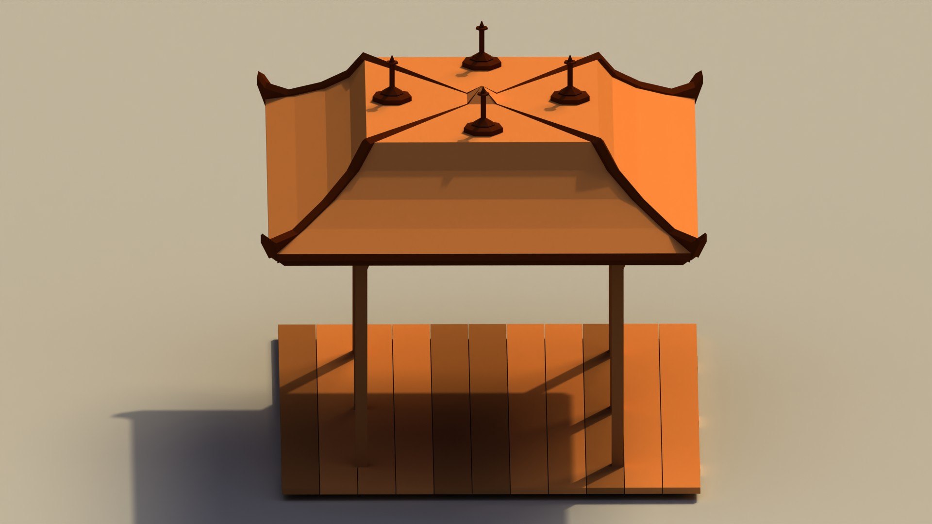 Low Poly Japanese Dais 3D Model - TurboSquid 2100420