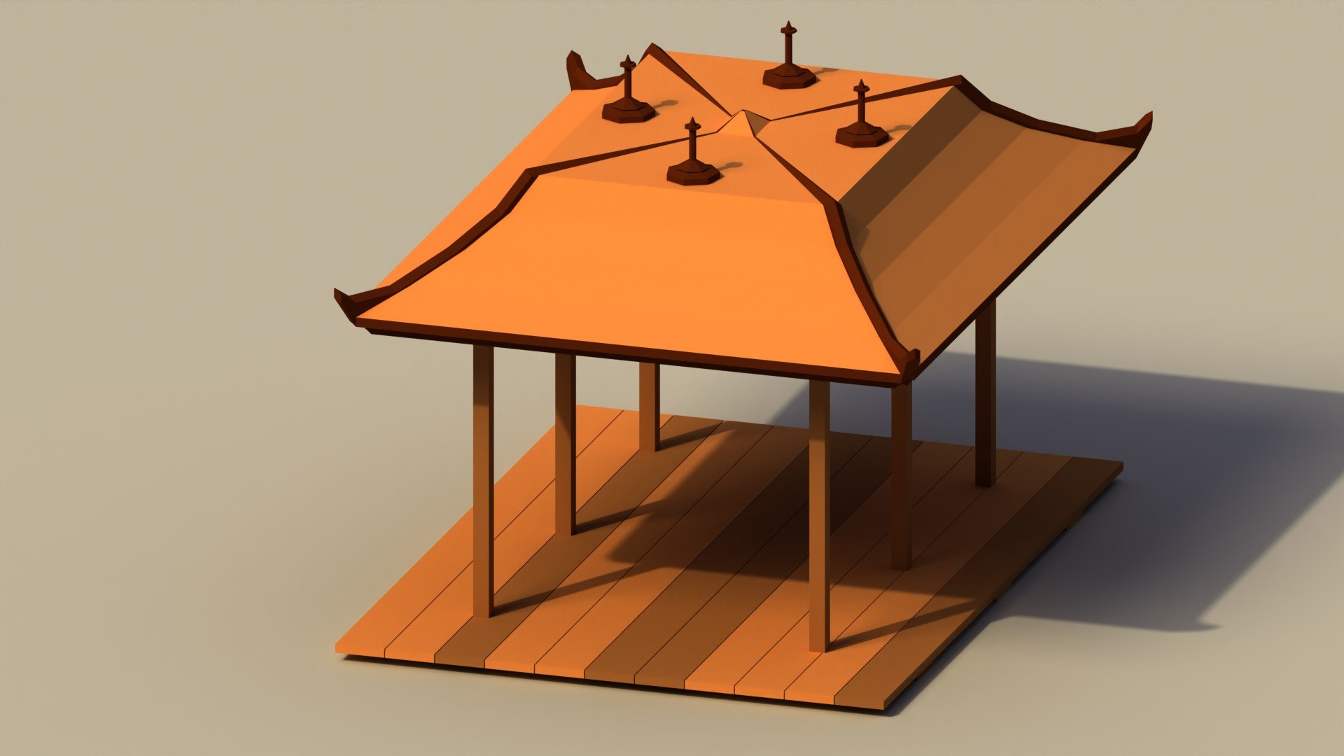 Low Poly Japanese Dais 3D Model - TurboSquid 2100420