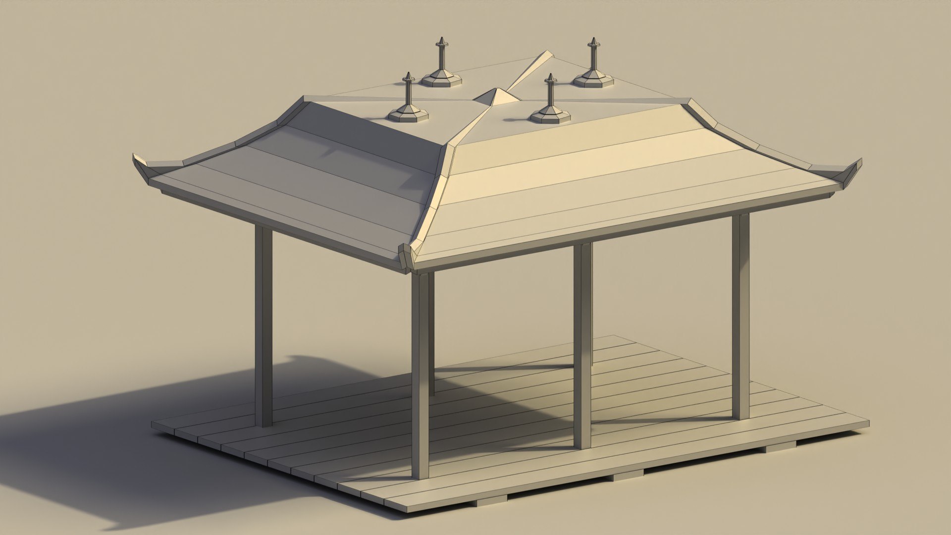 Low Poly Japanese Dais 3D Model - TurboSquid 2100420