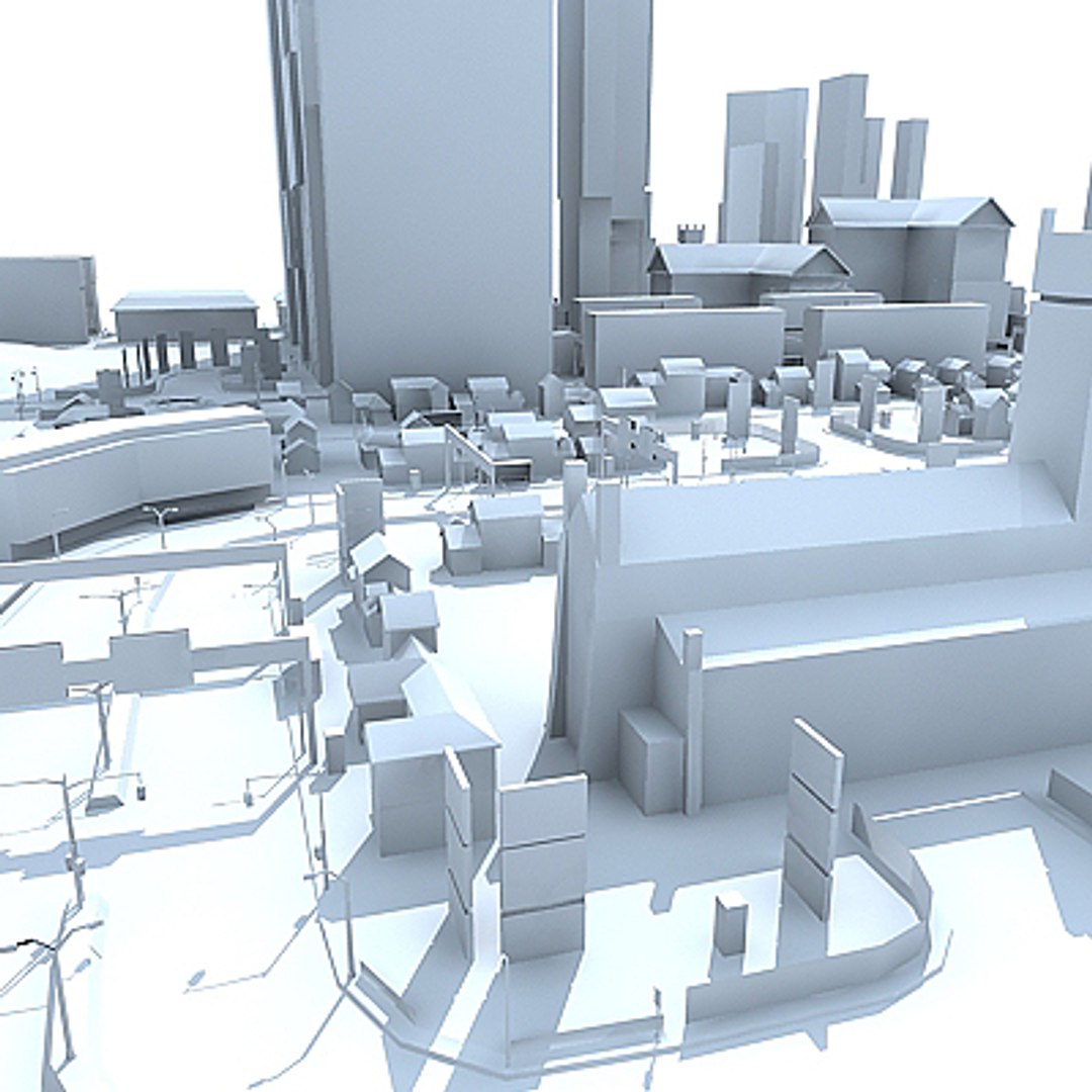 3d Model City Pack Building Road