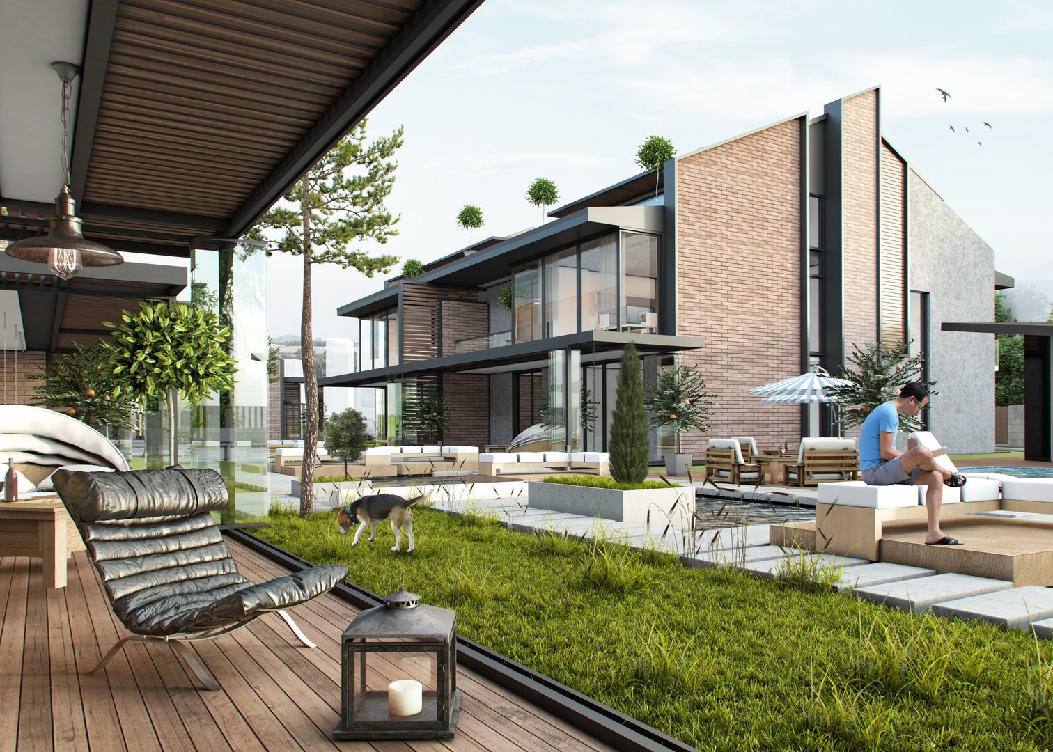 3D Modern Residental Building Complex With Landscape - TurboSquid 2130011