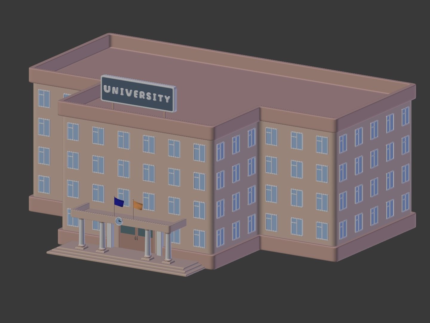 3D Model Cartoon University - TurboSquid 1416120