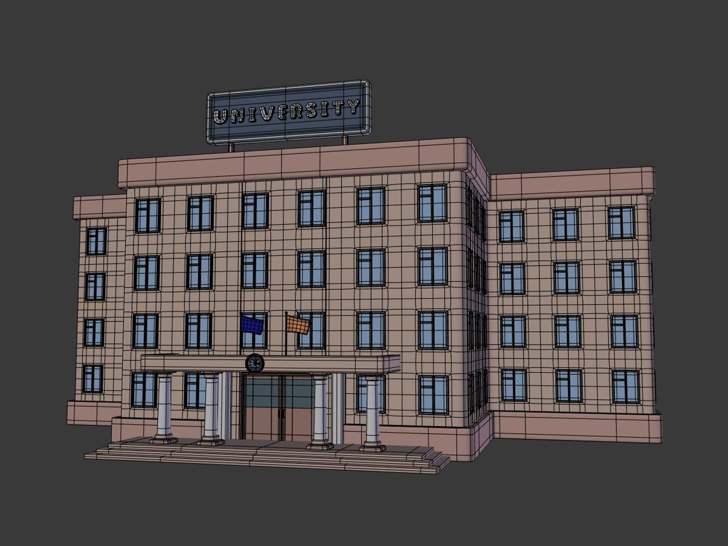 3D model cartoon university - TurboSquid 1416120