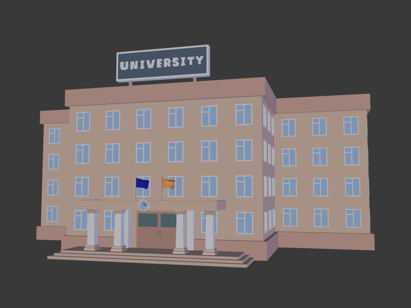 3D model cartoon university - TurboSquid 1416120