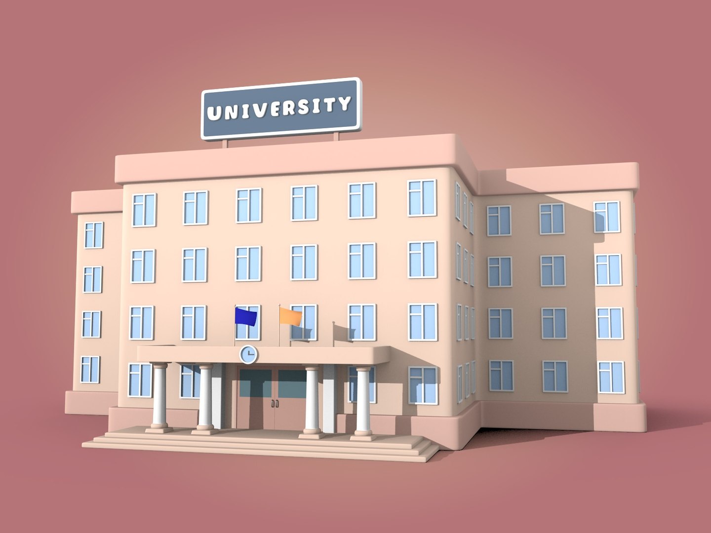 University Building Cartoon
