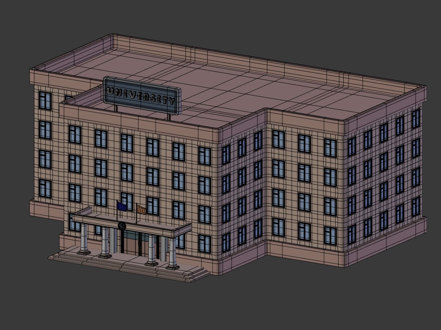 3D Model Cartoon University - TurboSquid 1416120