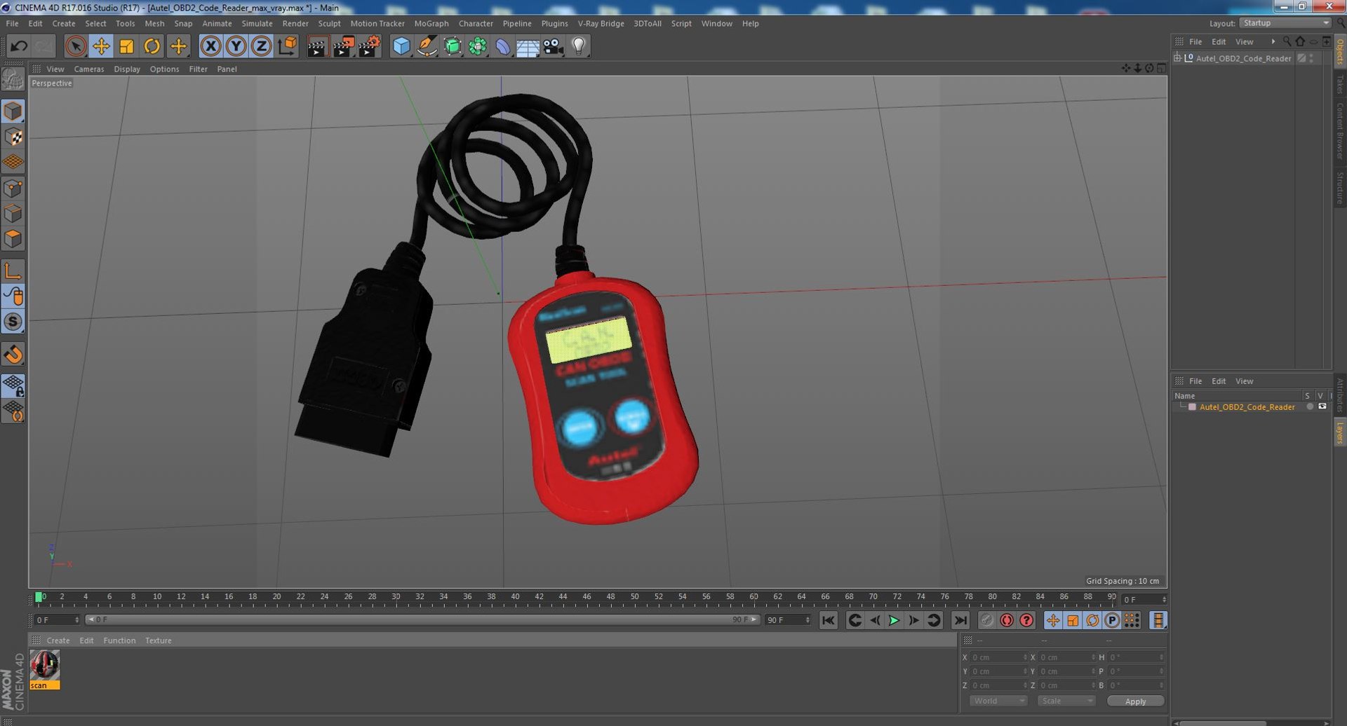 3D Autel OBD2 Code Reader - TurboSquid 1849841