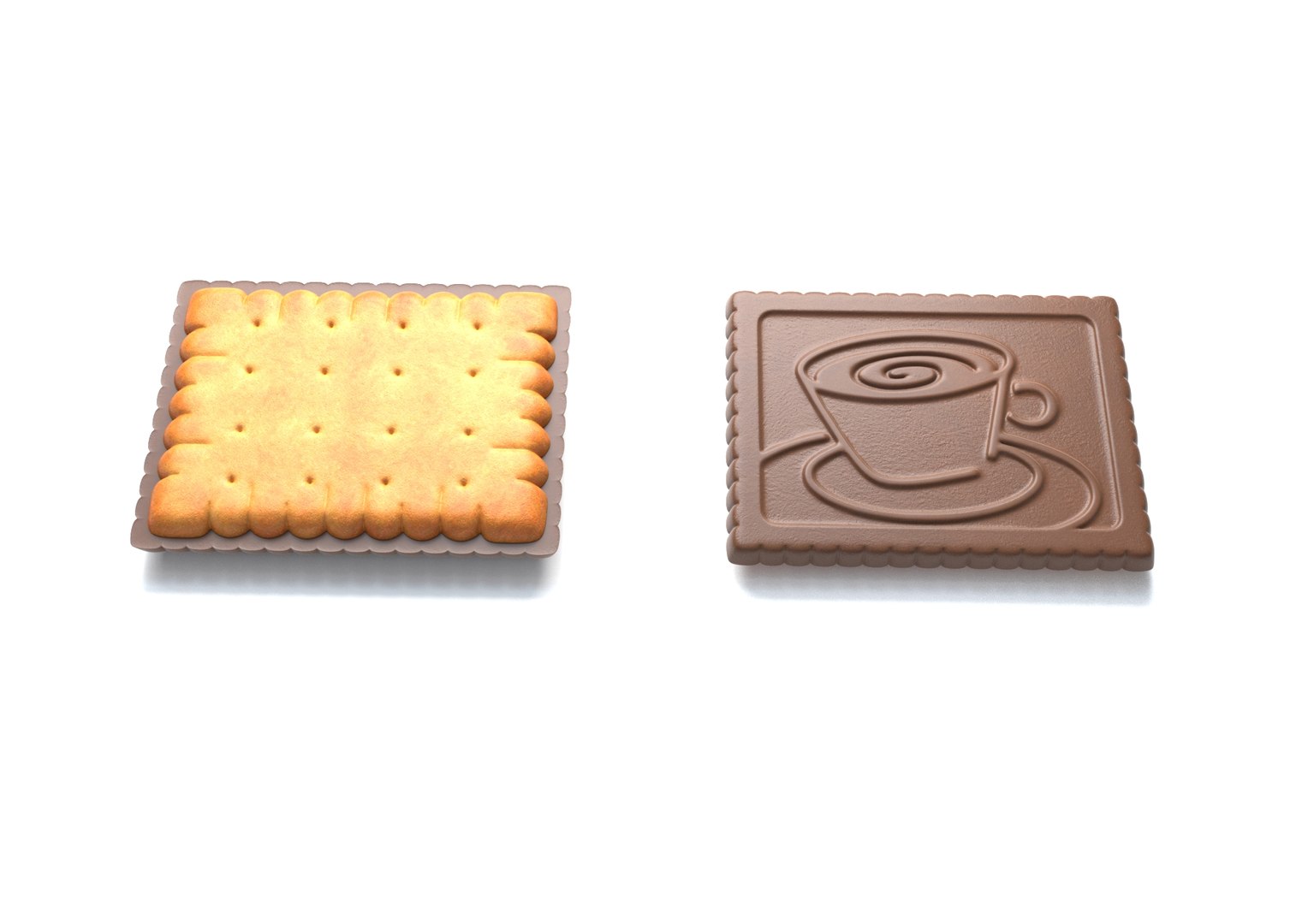 Butter Biscuit with Chocolate 3D model - TurboSquid 2031375