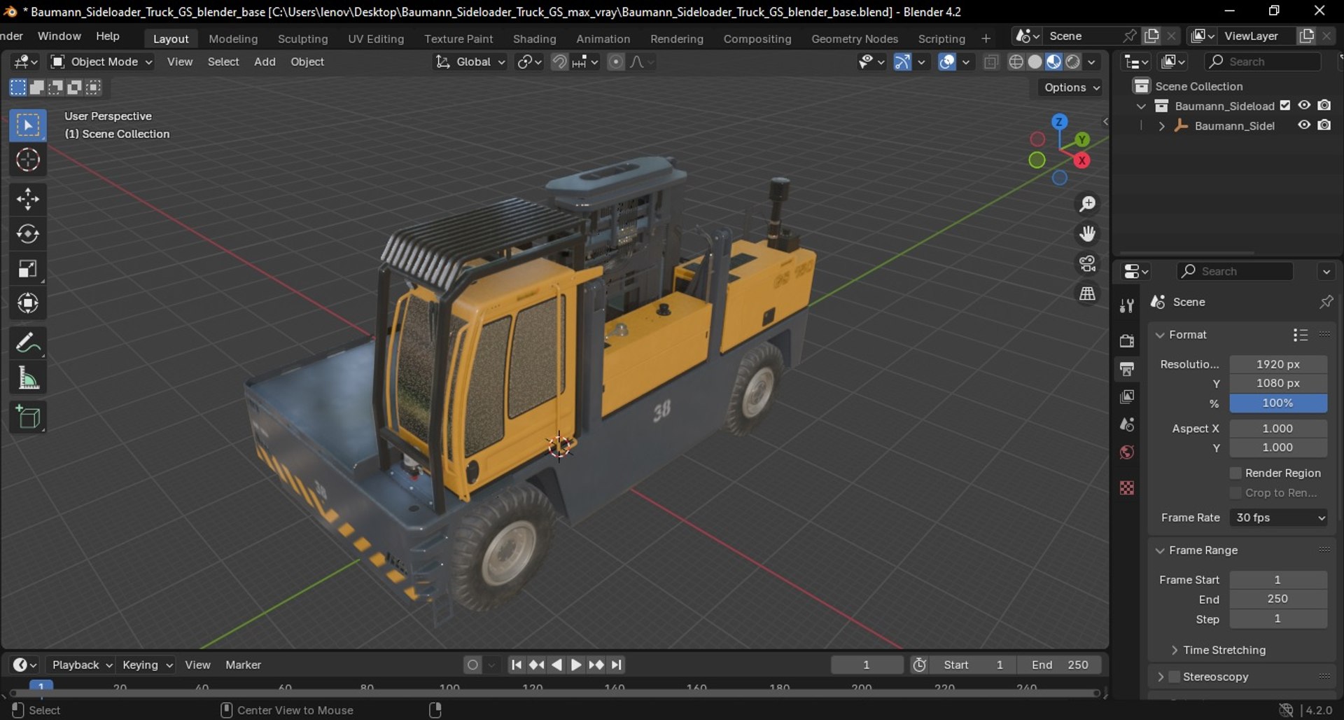 3D Baumann Sideloader Truck GS - TurboSquid 2411447