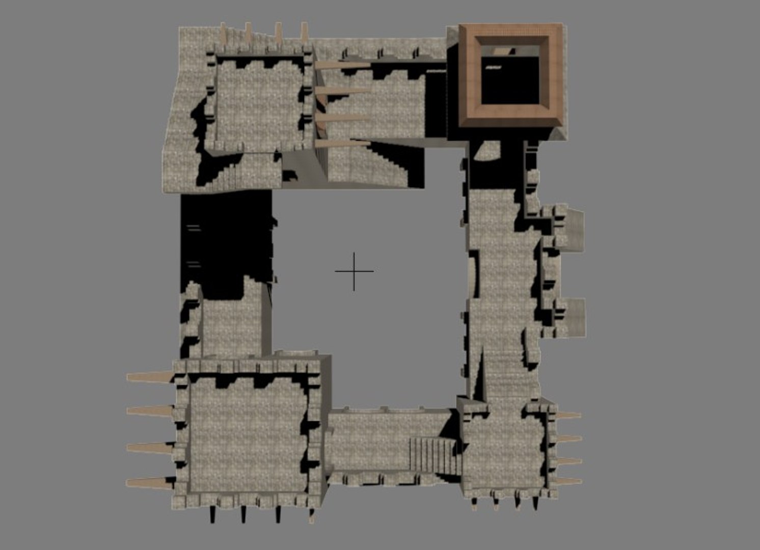 Small Stone Castle Fort 3d Model