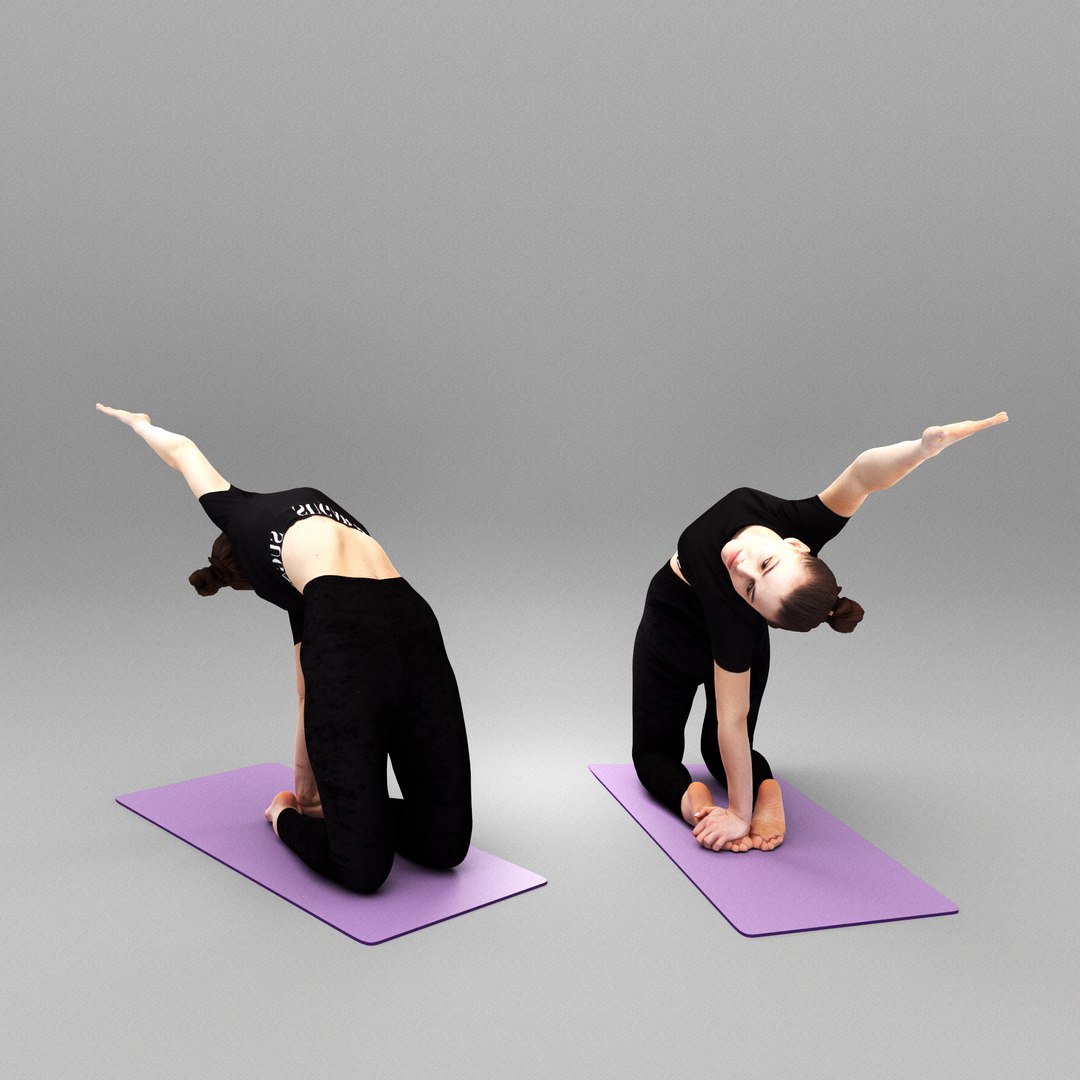 3D Fitness Woman Doing Stretching Exercises 431 Model - TurboSquid 2180534