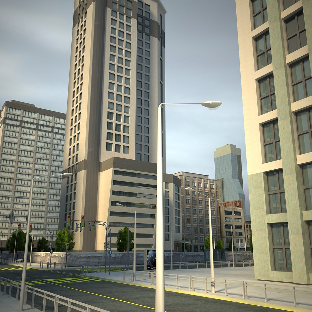 3d detroit city buildings model