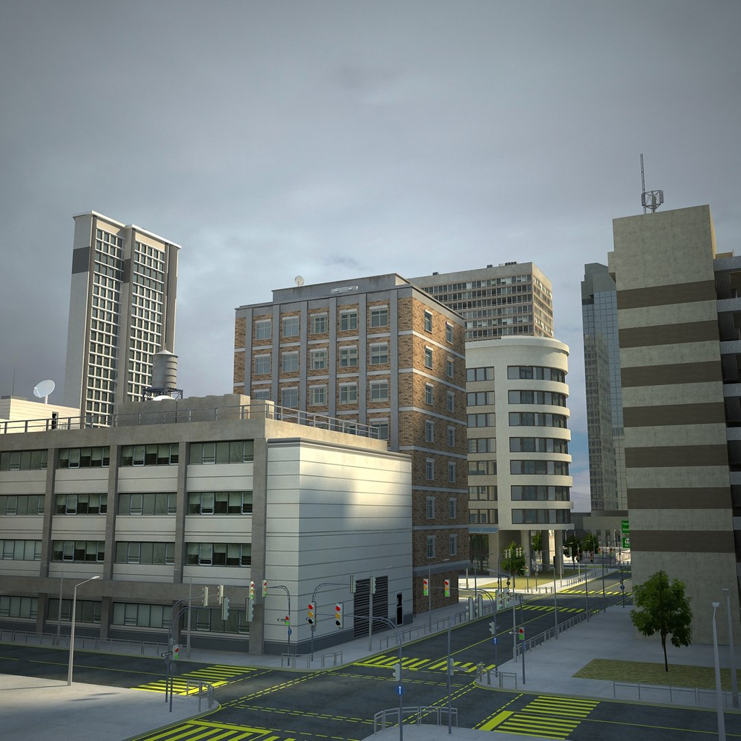 3d detroit city buildings model