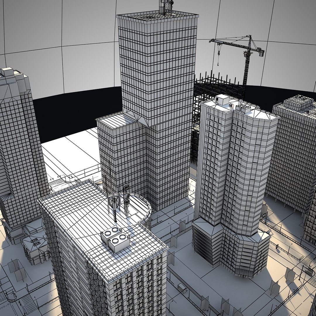 3d detroit city buildings model