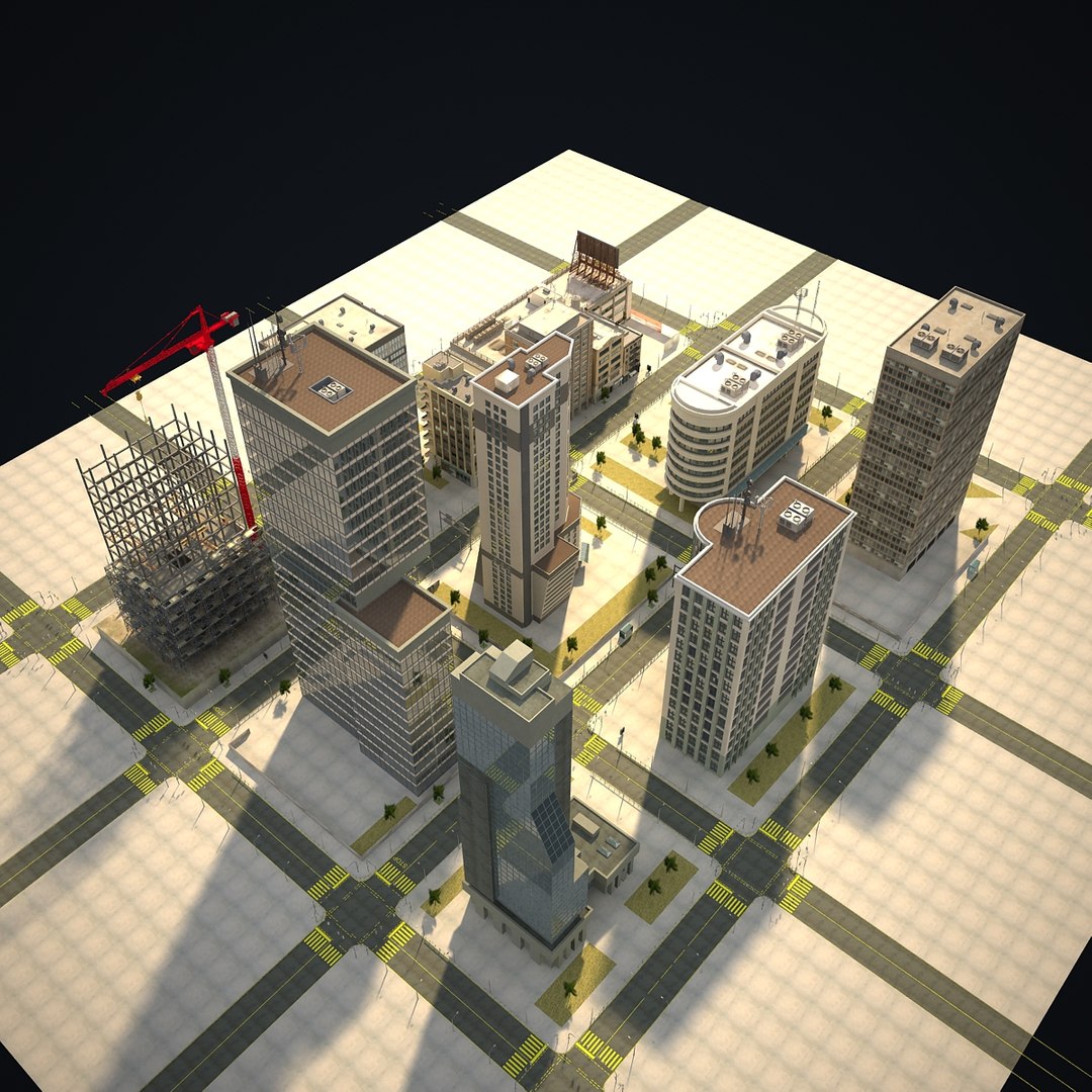 3d detroit city buildings model