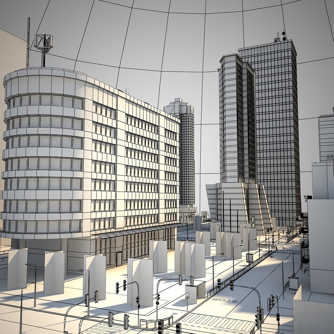3d detroit city buildings model