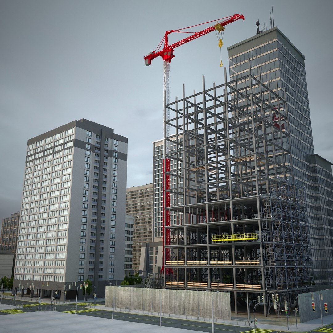 3d detroit city buildings model