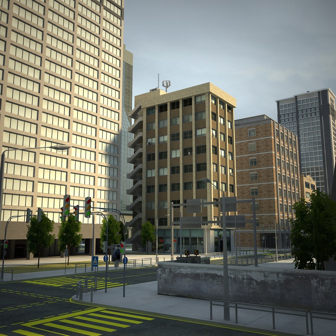 3d detroit city buildings model