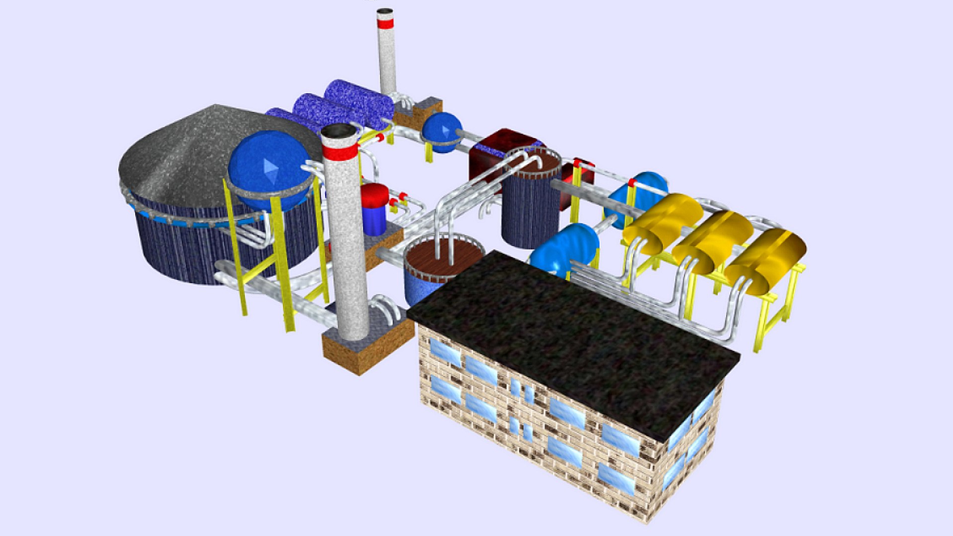 3D Model Refinery Isometric - TurboSquid 1709109