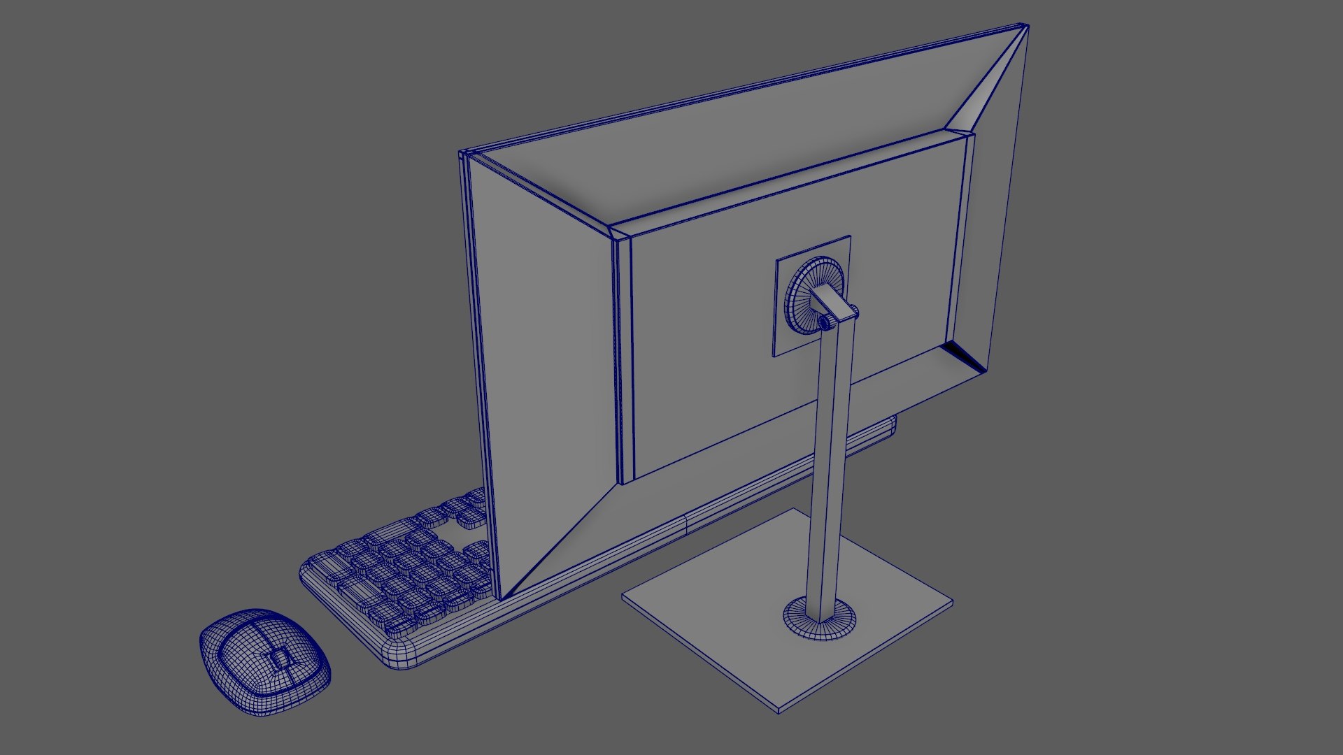 3D Model Wireles Computer Set Keyboard Mouse Monitor Red White ...