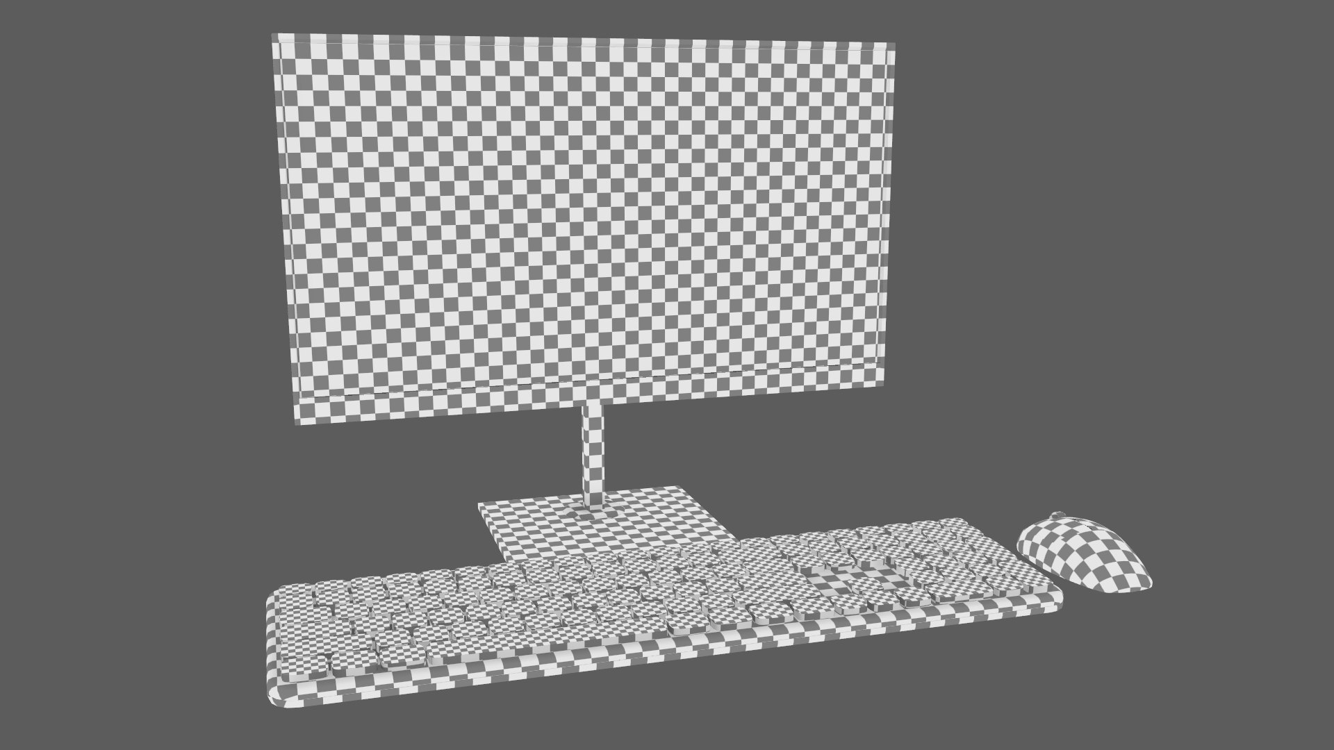 3D Model Wireles Computer Set Keyboard Mouse Monitor Red White ...