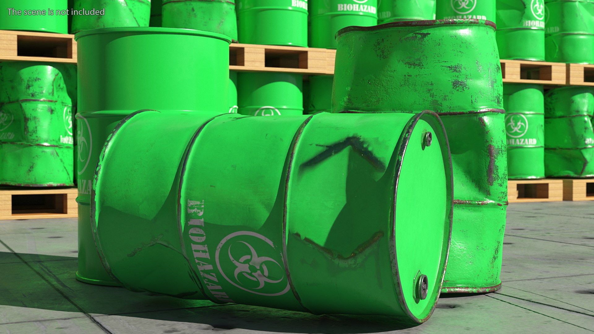3D Biohazard Toxic Waste Barrels Model - TurboSquid 1703092