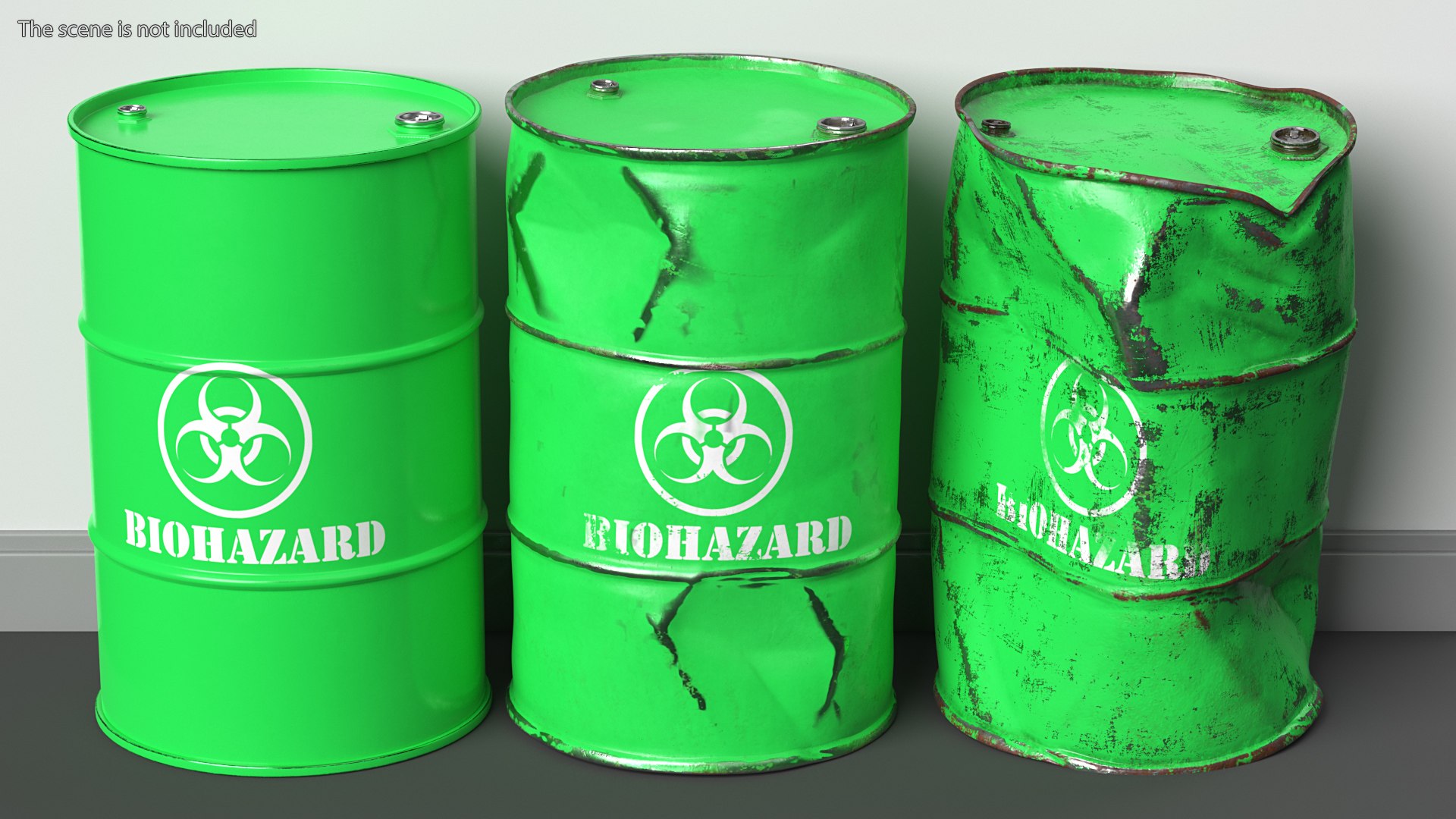 3D Biohazard Toxic Waste Barrels Model - TurboSquid 1703092