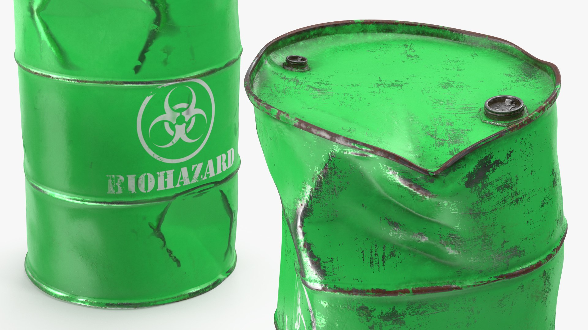3D biohazard toxic waste barrels model - TurboSquid 1703092