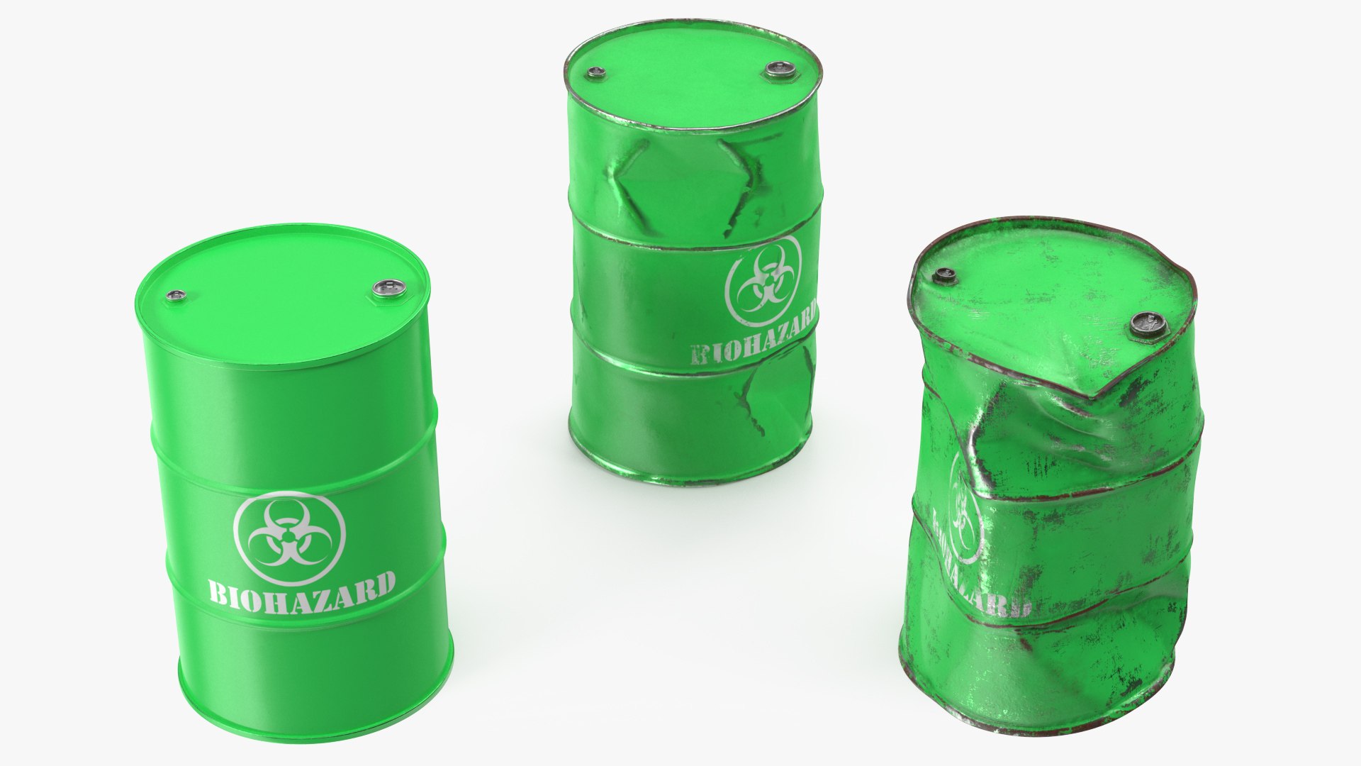 3D biohazard toxic waste barrels model - TurboSquid 1703092