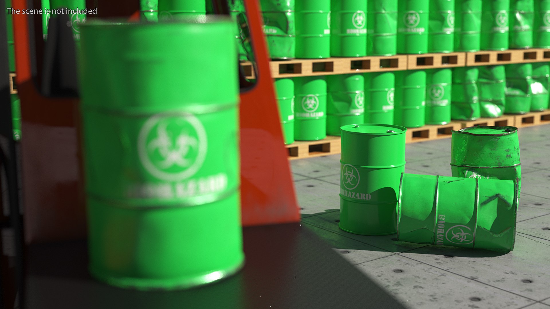 3D biohazard toxic waste barrels model - TurboSquid 1703092