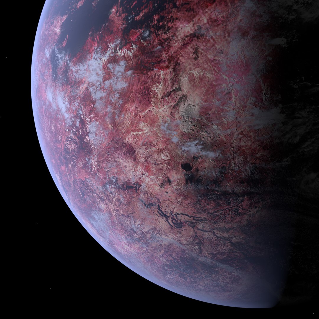 3D Fictional Alien Purple Planet 8k with Moon model - TurboSquid 1857149