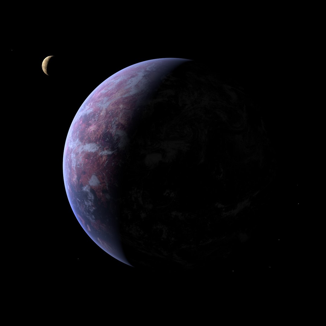 3D Fictional Alien Purple Planet 8k with Moon model - TurboSquid 1857149