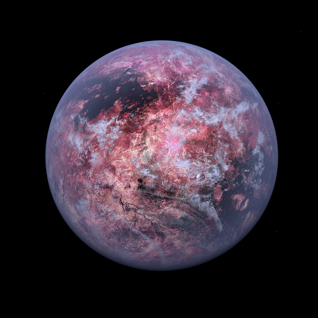 3D Fictional Alien Purple Planet 8k with Moon model - TurboSquid 1857149