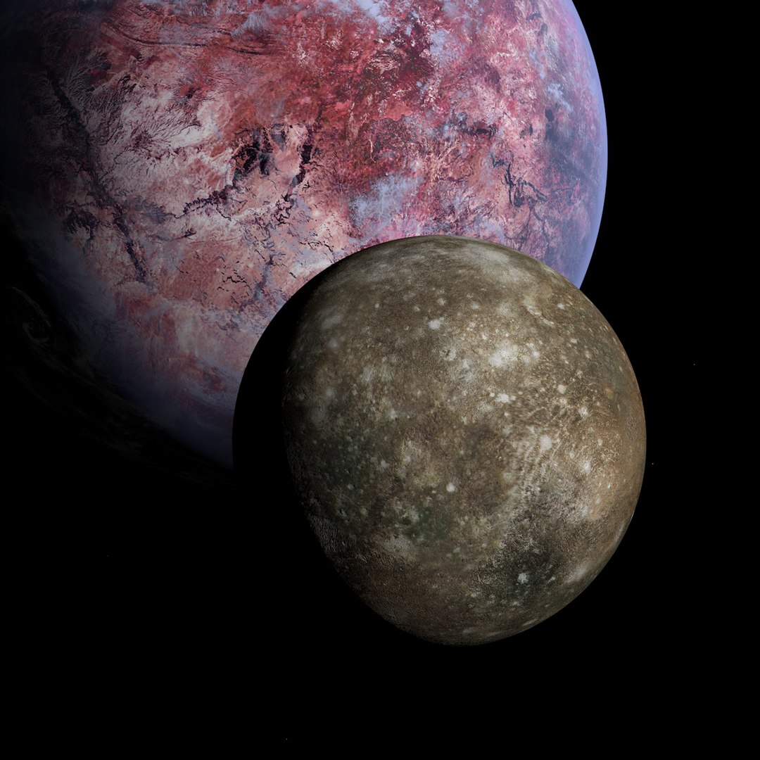 3D Fictional Alien Purple Planet 8k with Moon model - TurboSquid 1857149