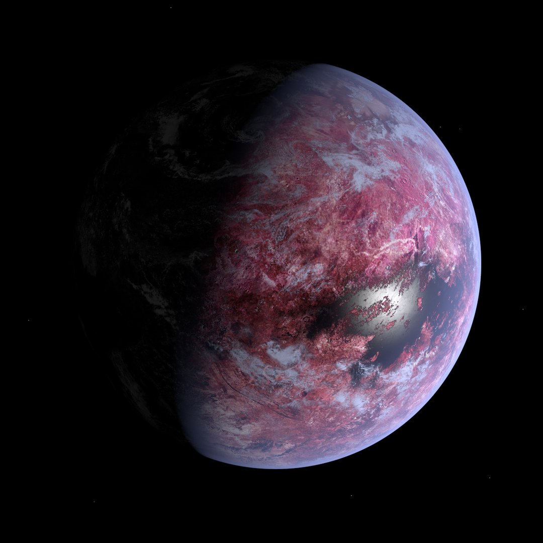 3D Fictional Alien Purple Planet 8k with Moon model - TurboSquid 1857149
