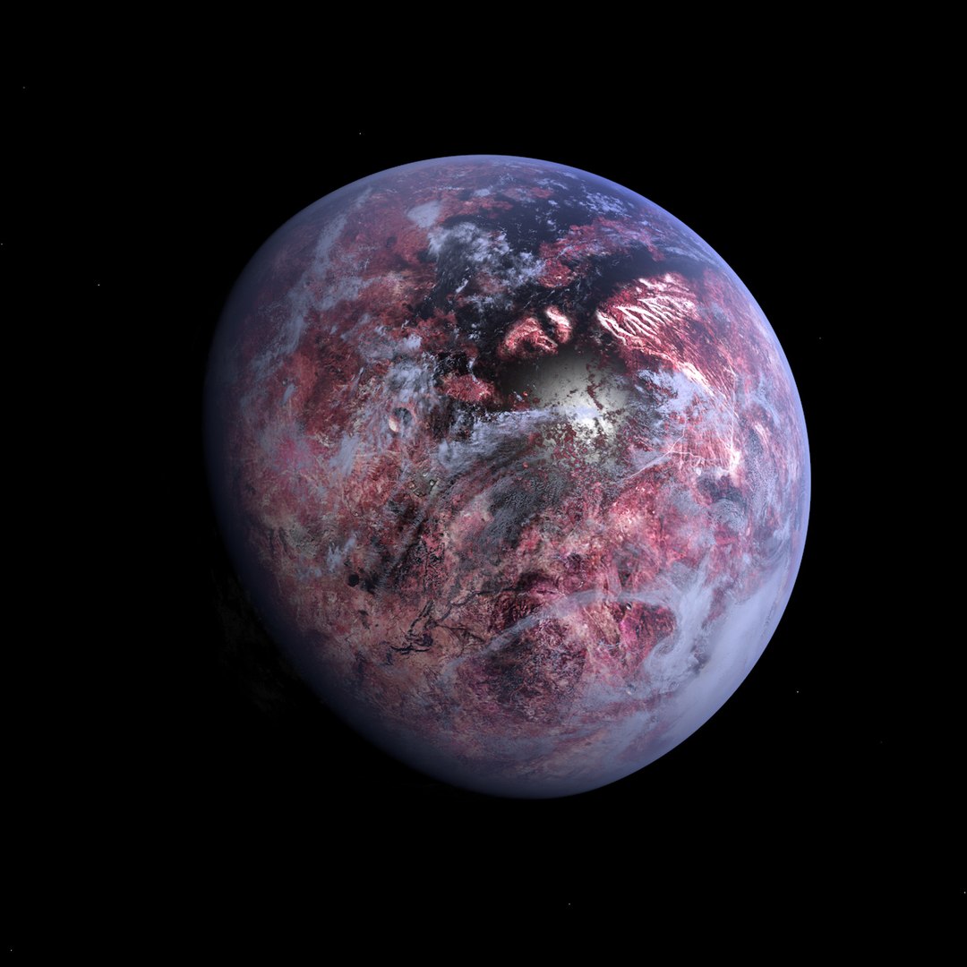 3D Fictional Alien Purple Planet 8k with Moon model - TurboSquid 1857149