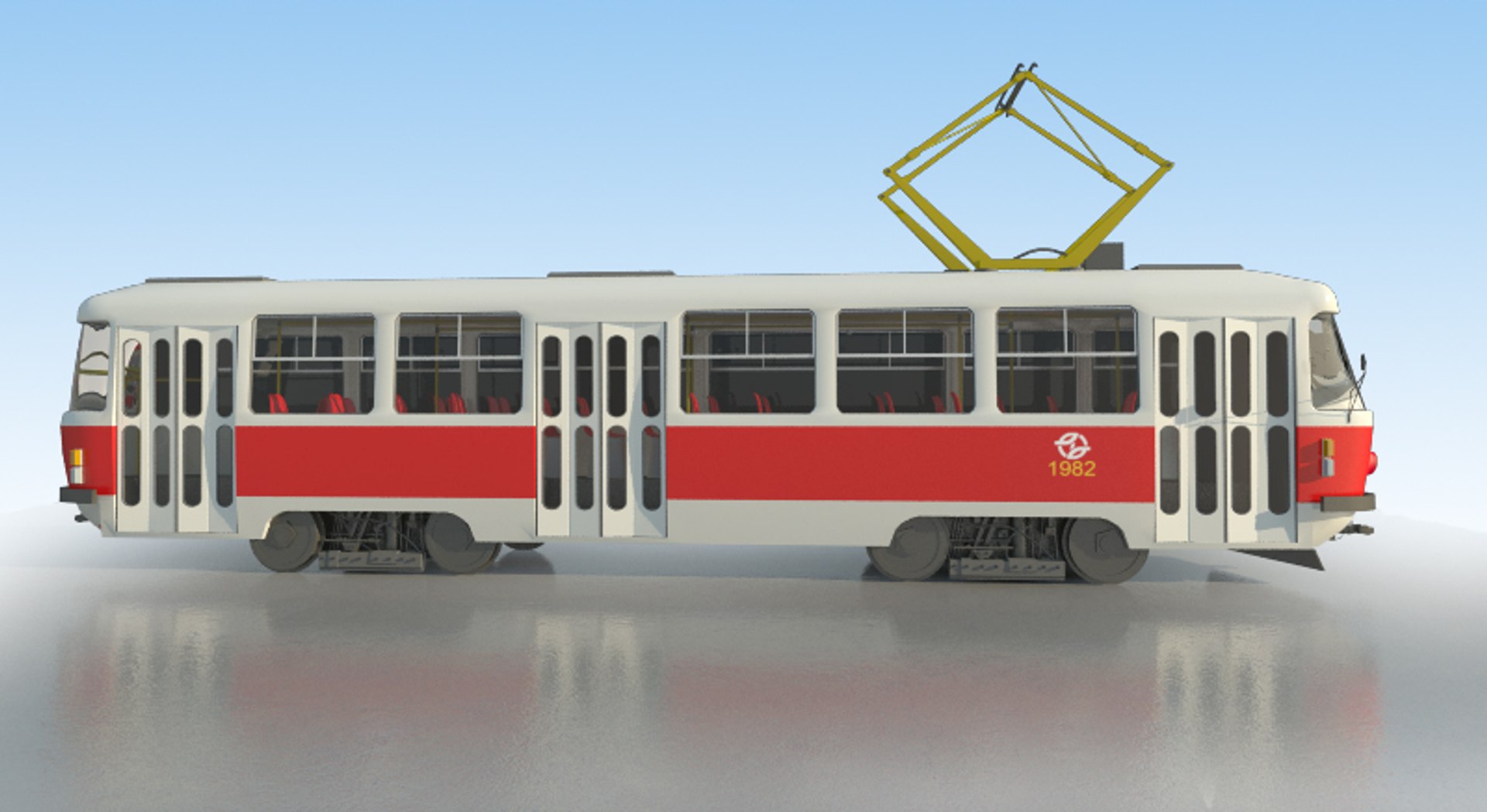 Tram Tatra T3 - 3d Model