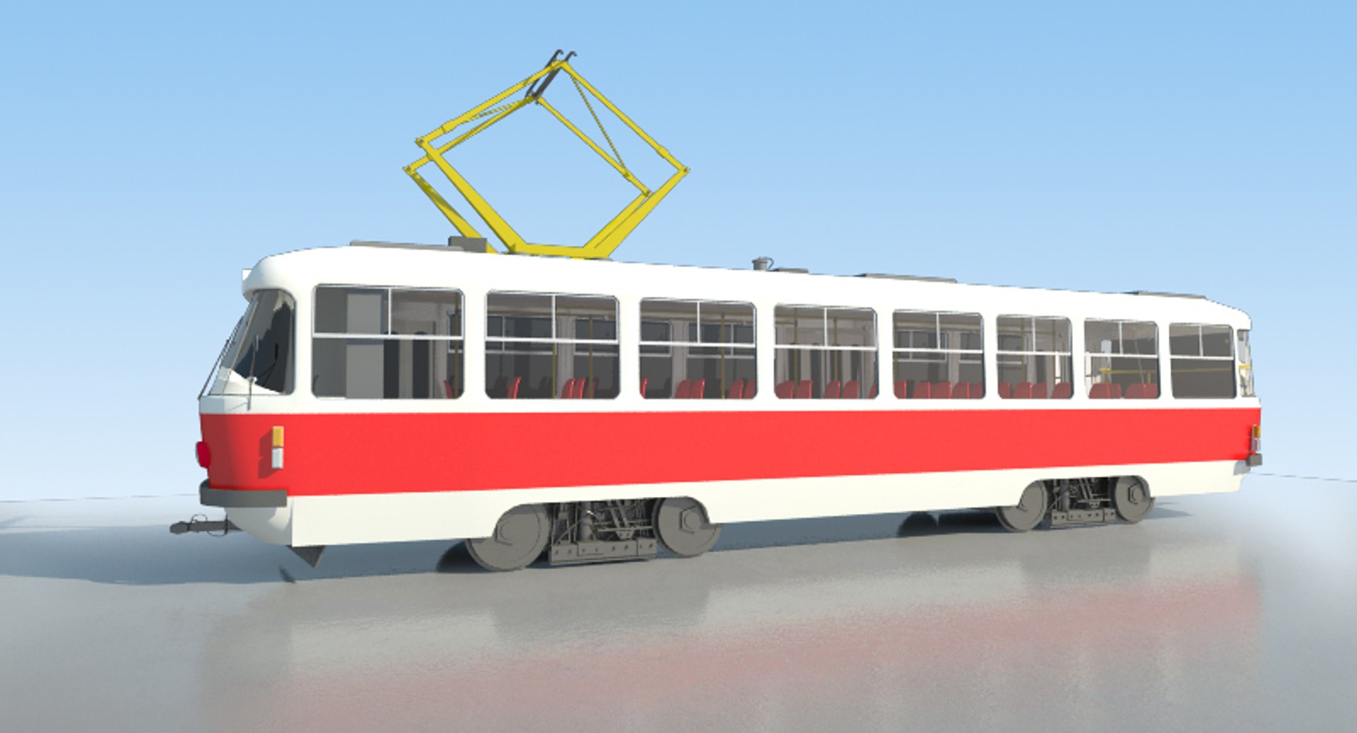 Tram Tatra T3 - 3d Model
