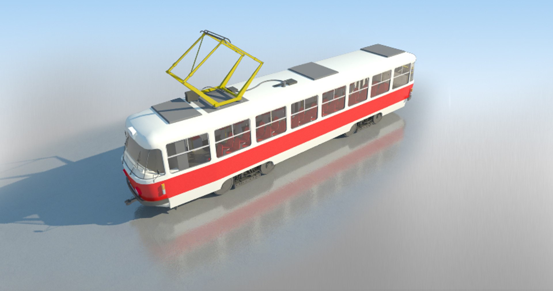 Tram Tatra T3 - 3d Model