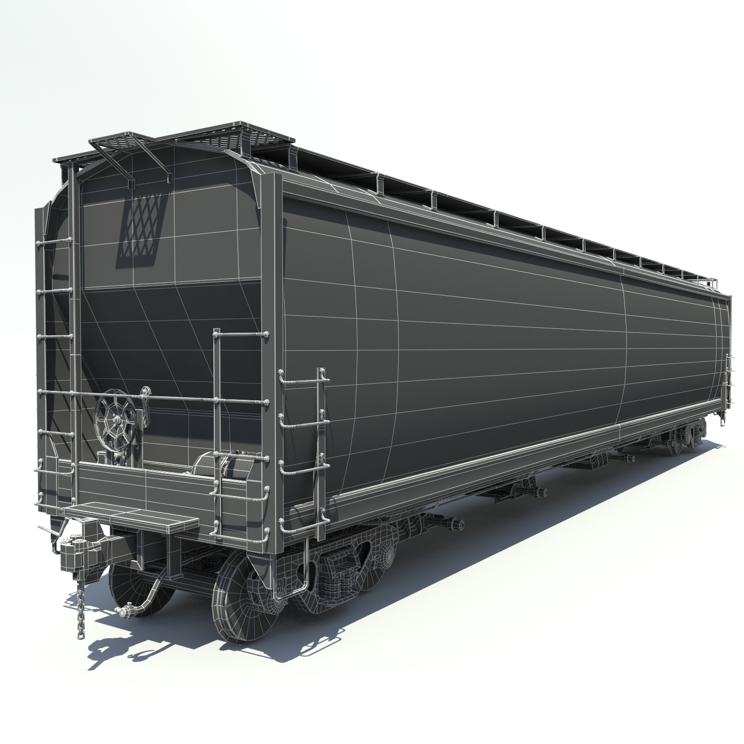 3d railway hopper car rail