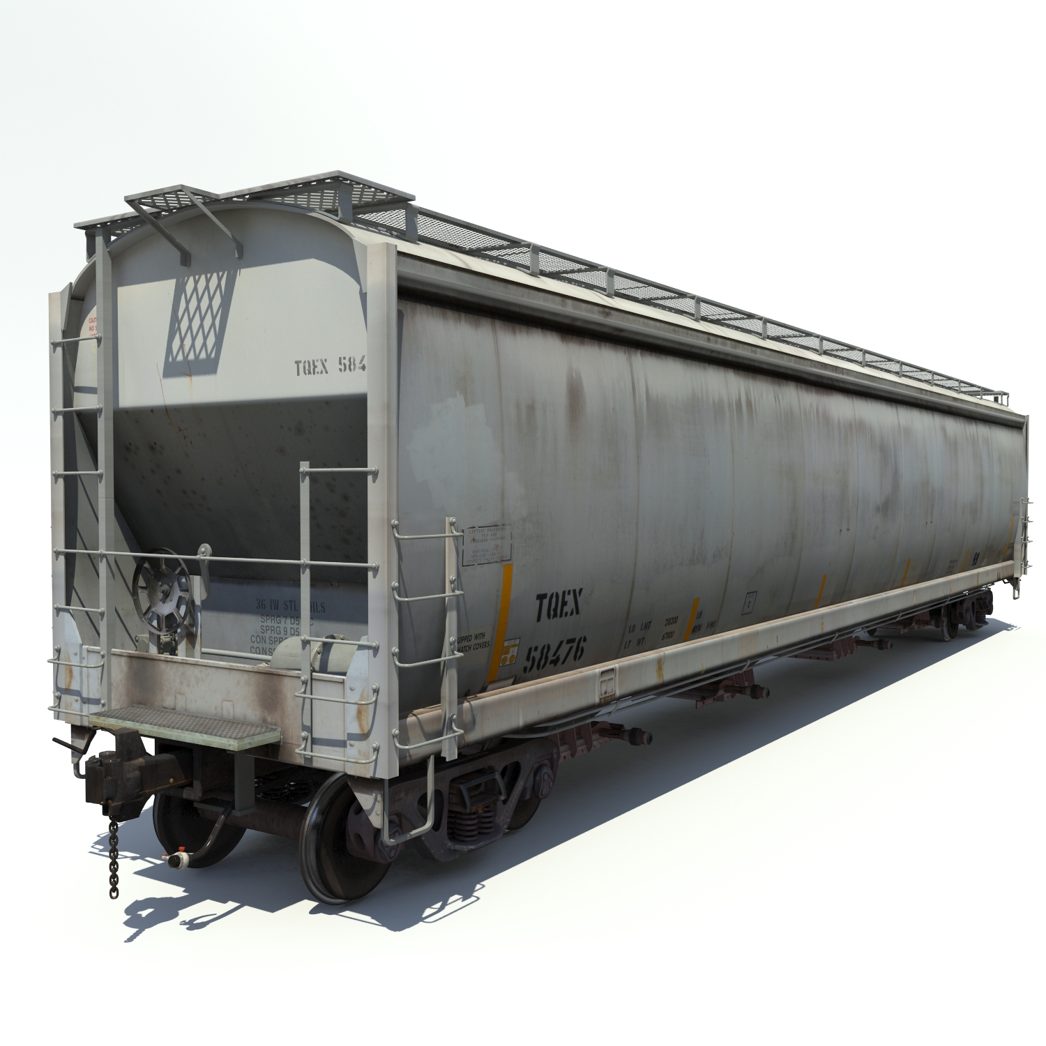3d railway hopper car rail