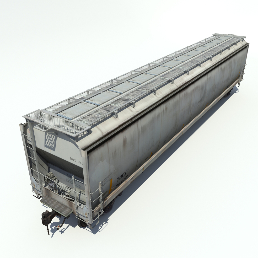 3d railway hopper car rail