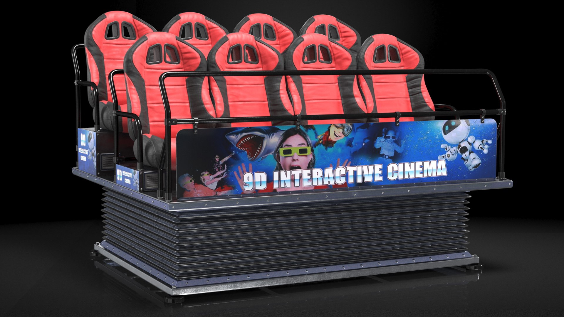 Virtual Reality Game Machine 9D Cinema 3D Model - TurboSquid 1764300