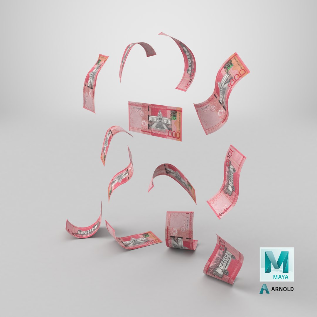 Dominican 1000 Pesos Falling Notes 3D Model - TurboSquid 2508201