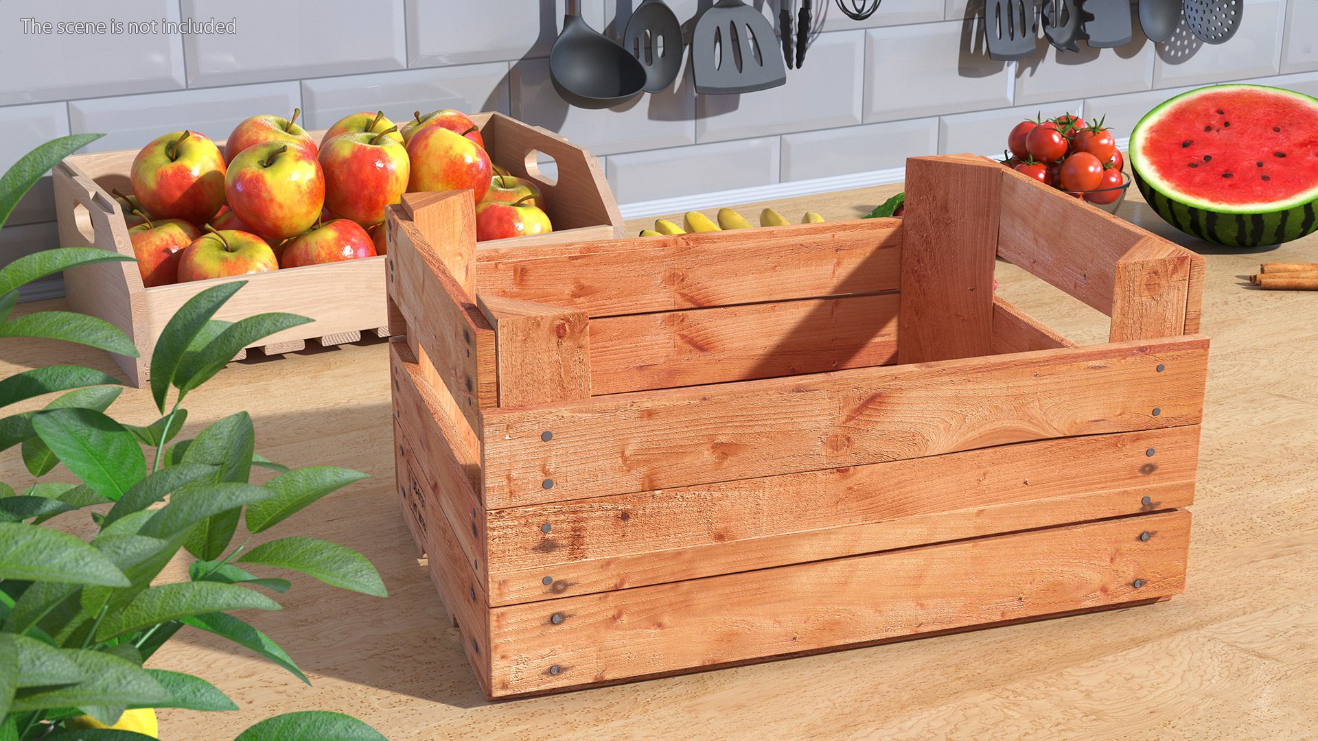 3D Wooden Fruit Box model - TurboSquid 2136654