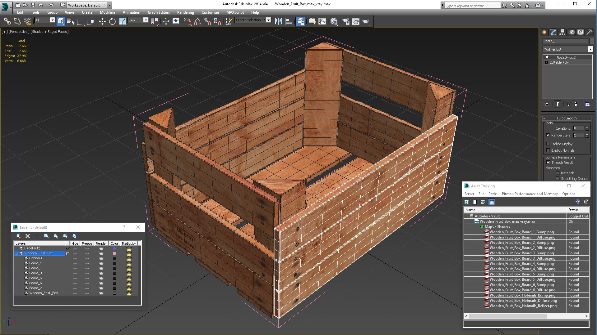 3D Wooden Fruit Box model - TurboSquid 2136654