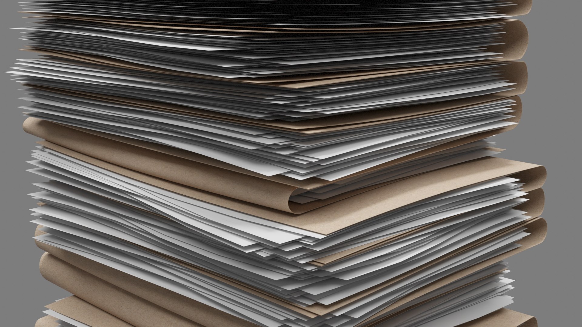 Pile Of Paper Files 3D Model - TurboSquid 2207324