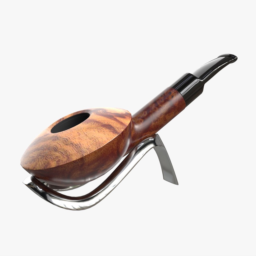3D Smoking Pipe Half-bent Briar Wood 02 - TurboSquid 2073716