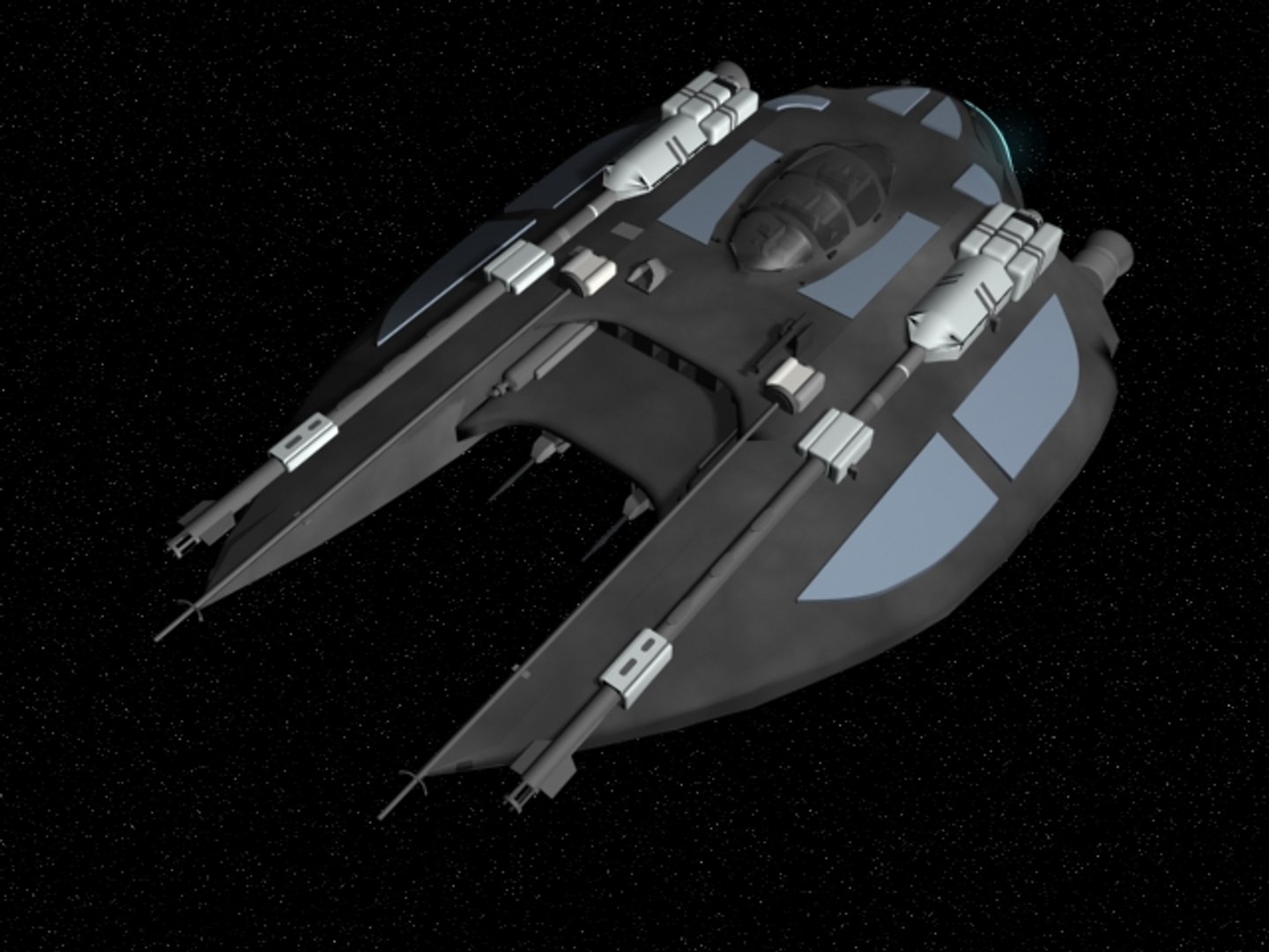 3d model c-wing starfighter